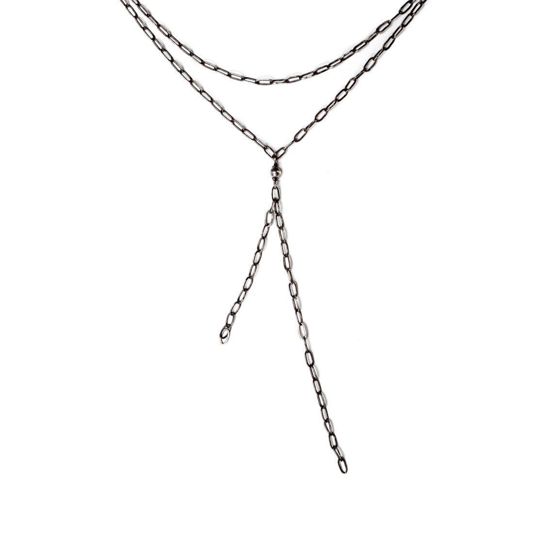 Oxidized Silver Tied Up Choker Wrap Handmade In Brooklyn Delia