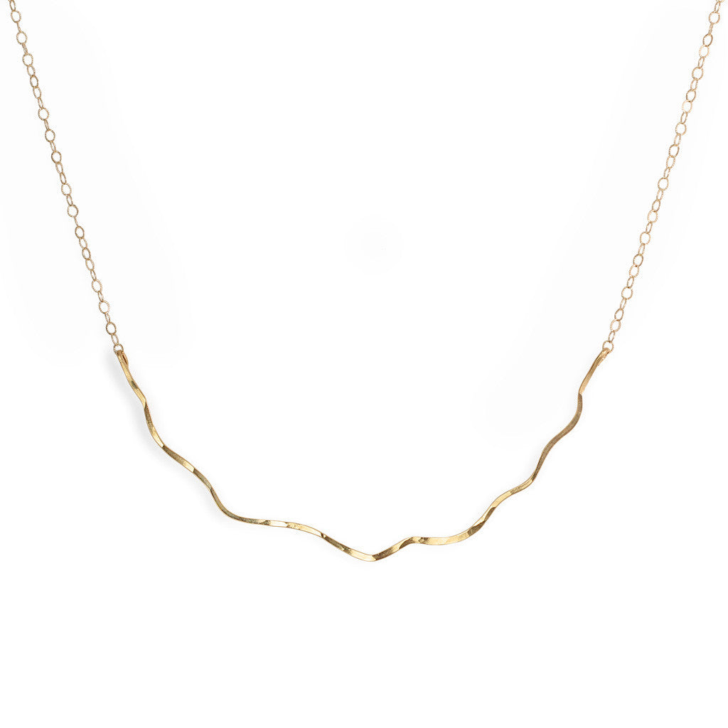 Wavy Arc Gold Necklace | Handmade by Delia Langan Jewelry