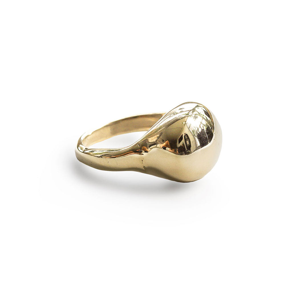 Polished Globe Shaped Ring | Handmade by Delia Langan Jewelry