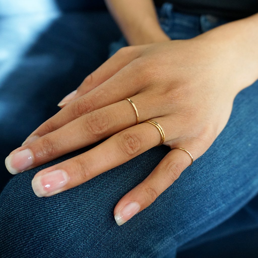 Thin Gold Stacking Rings | Handmade in NYC by Delia Langan – Delia ...
