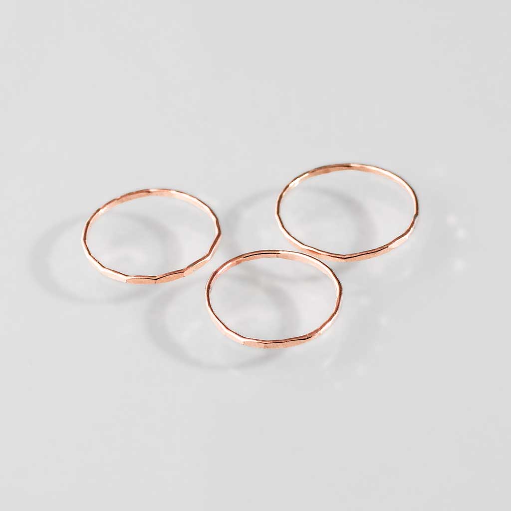 Thin Rose Gold Stacking Rings | Handmade by Delia Langan – Delia Langan ...